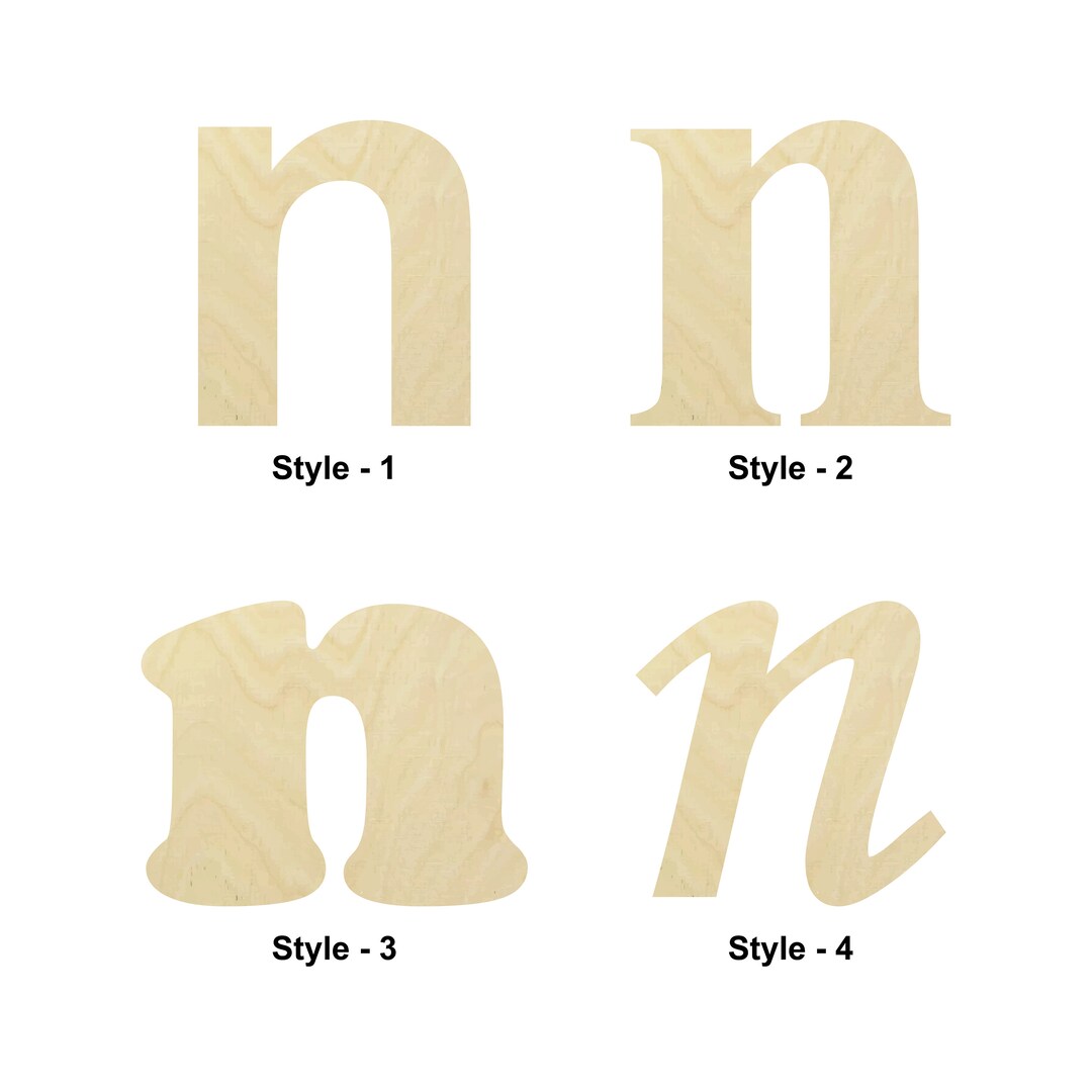 Small Letter N Wooden Shape - Multiple Sizes- Laser Cut Unfinished Wood ...
