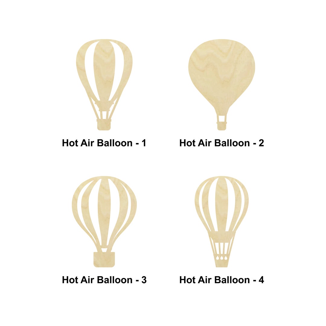 Hot Air Balloon Shape - Multiple Sizes- Laser Cut Unfinished Wood ...