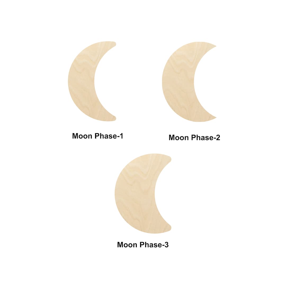 Moon Phases Wood Cutouts Laser Cut Moon Shapes Phases Of