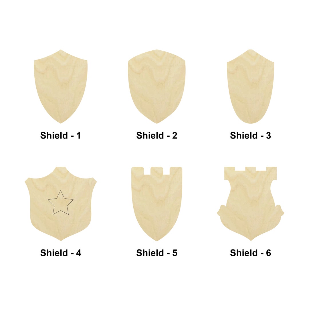 Shield Soldier or Knight Shape - Multiple Sizes - Laser Cut Unfinished ...