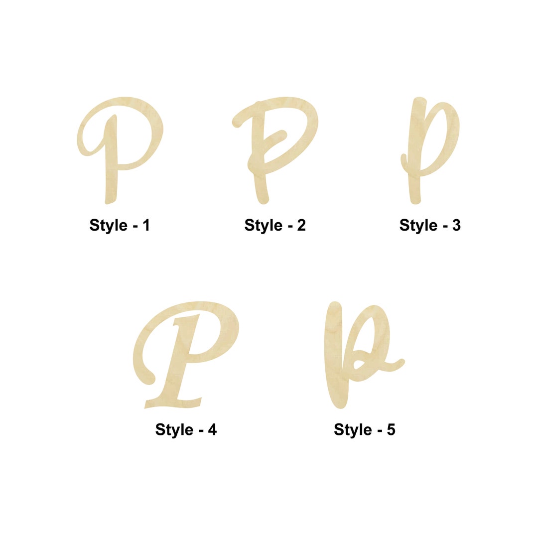 Script Block Letter P Wooden Shape - Multiple Sizes- Laser Cut ...