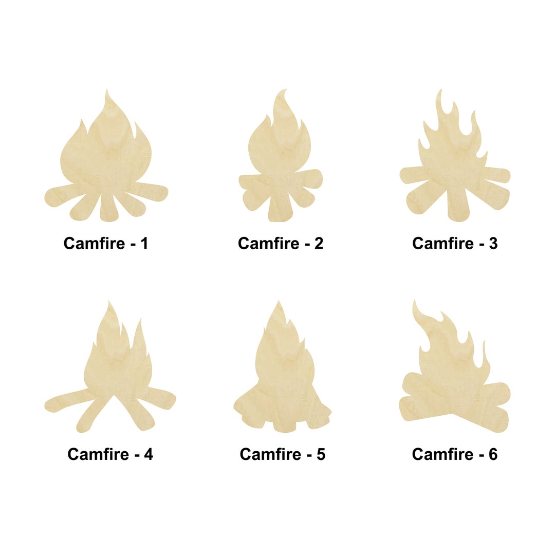 Campfire Shape - Multiple Sizes - Laser Cut Unfinished Wood Cutout ...