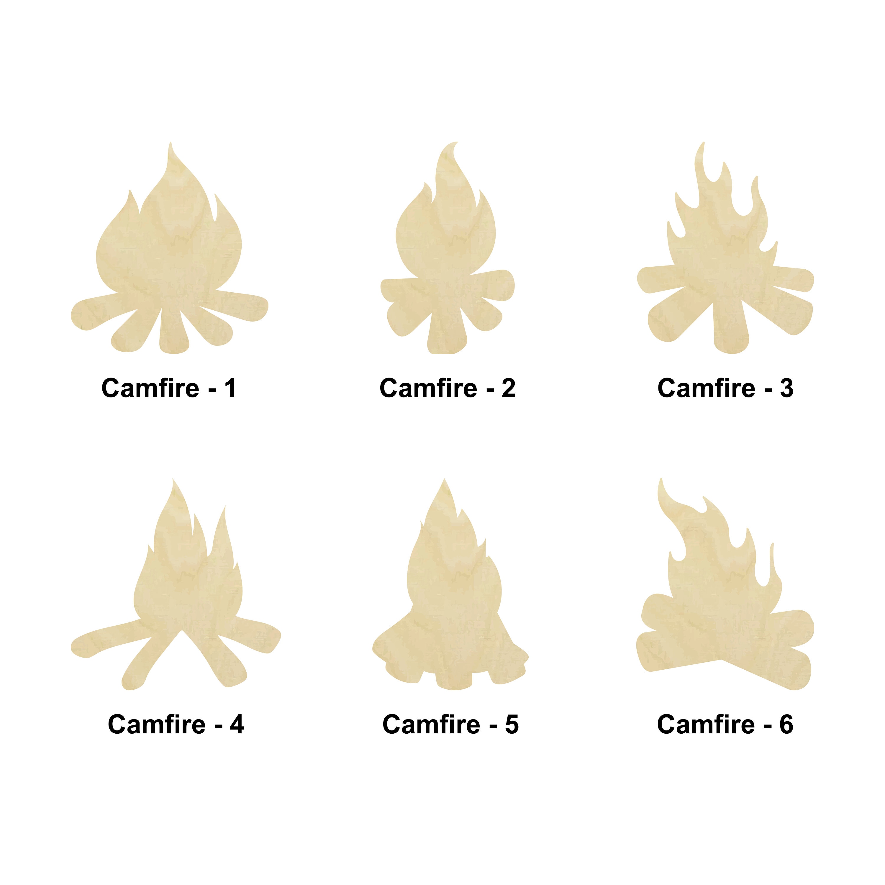 Campfire Shape Multiple Sizes Laser Cut Unfinished Wood - Etsy Canada