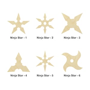 Ninja Star Shape - Multiple Sizes - Laser Cut Unfinished Wood Cutout ...