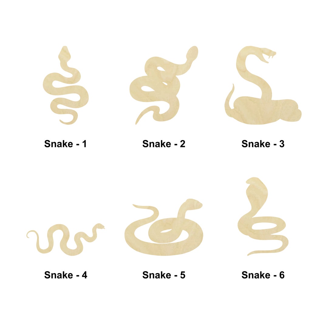 Snake Animal- Multiple Sizes - Laser Cut Unfinished Wood Cutout Shapes ...