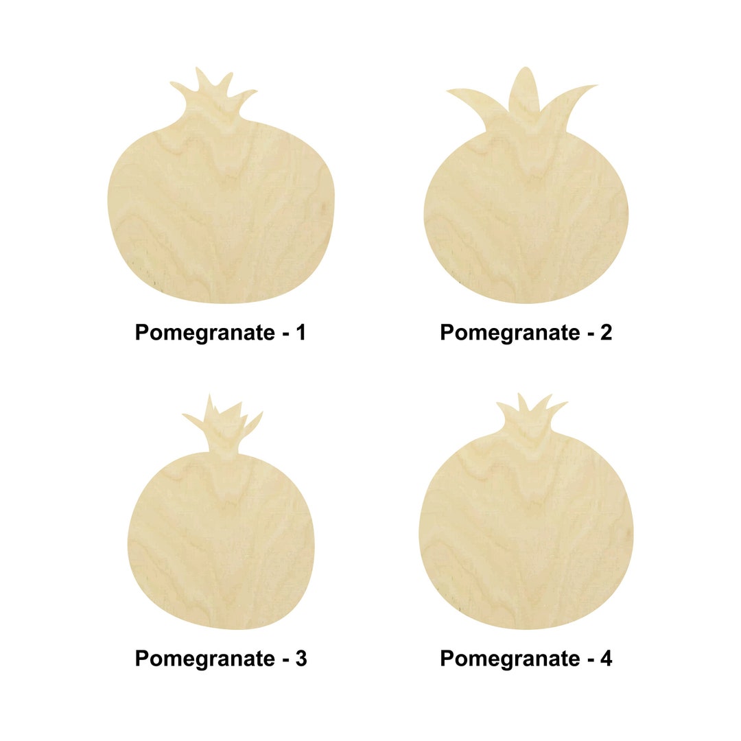 Pomegranate-fruit-shape Wooden Multiple Sizes - Laser Cut Unfinished ...