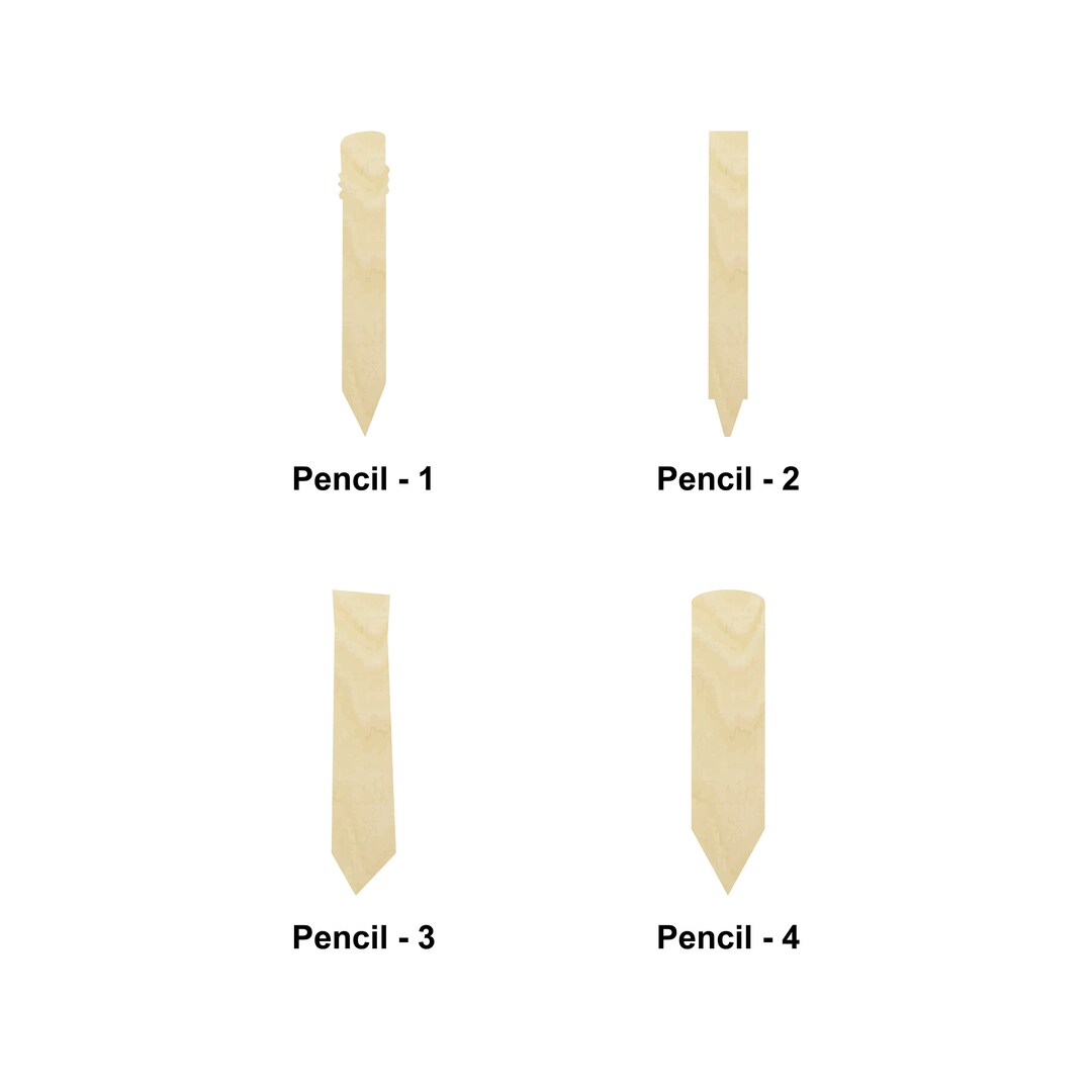 Pencil Shape - Multiple Sizes- Laser Cut Unfinished Wood Cutout Shapes ...