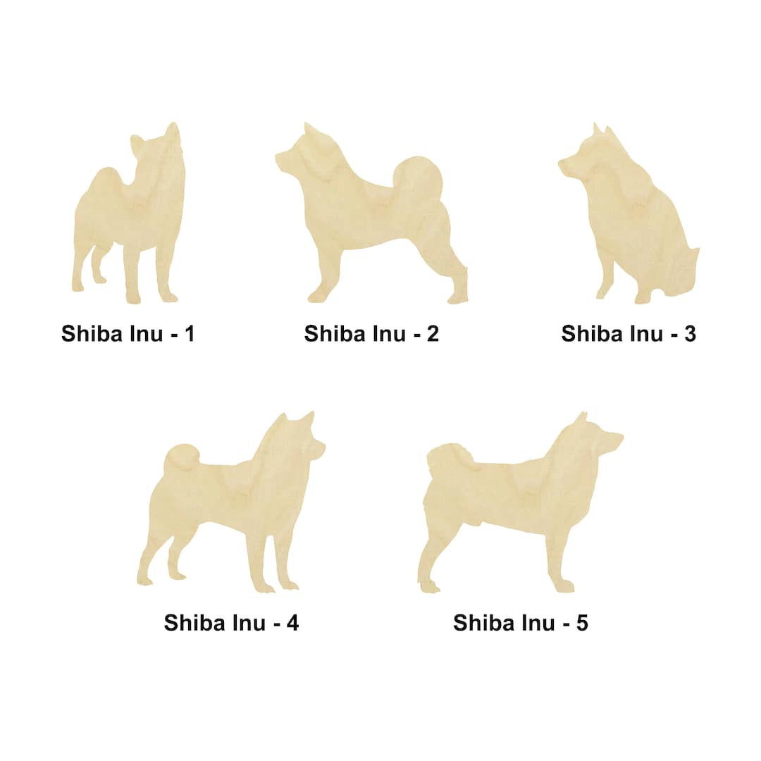 Shiba Inu Dog Animal Shapes - Multiple Sizes - Laser Cut Unfinished ...