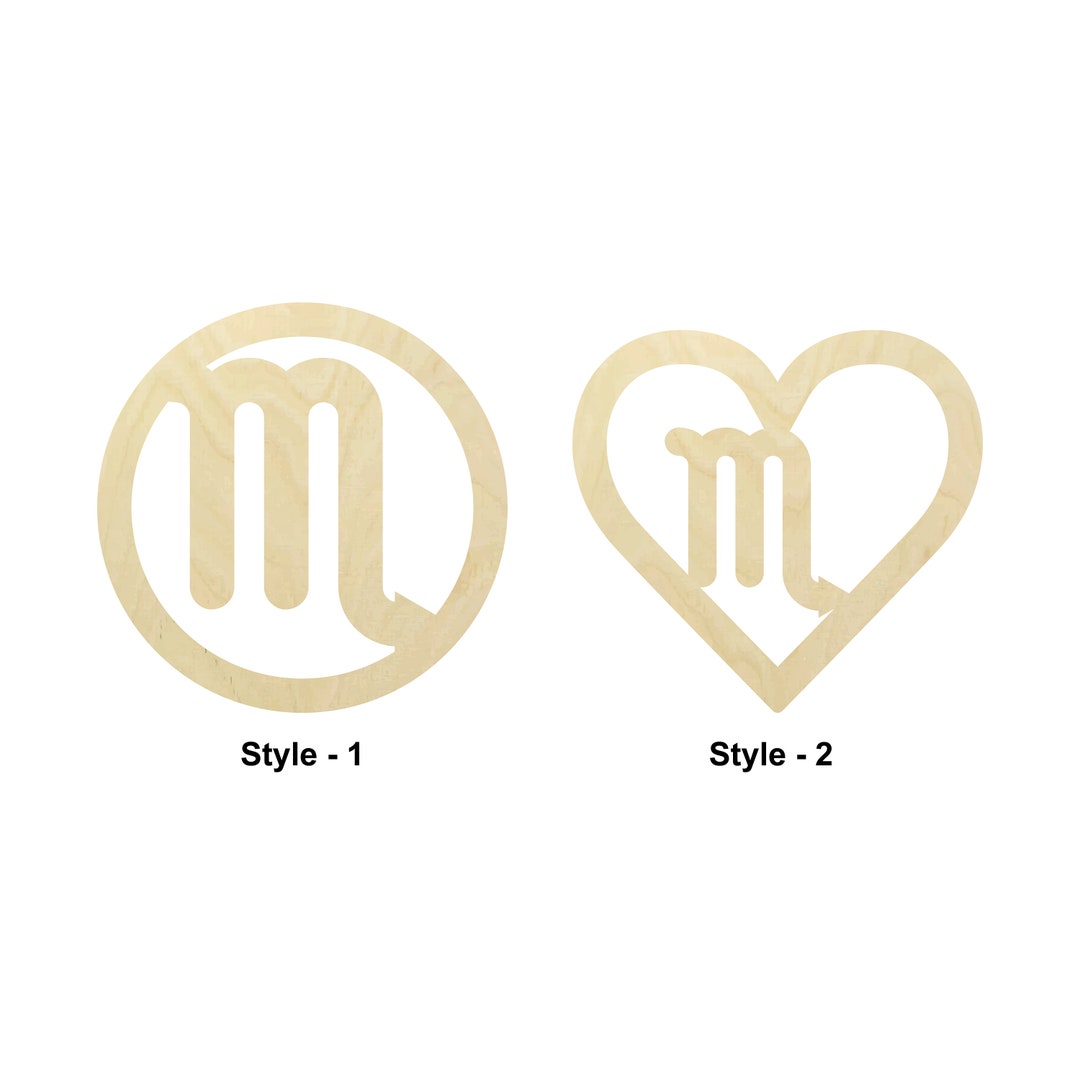 Scorpio Zodiac Sign Wooden Shape -multiple Sizes- Laser Cut Unfinished ...