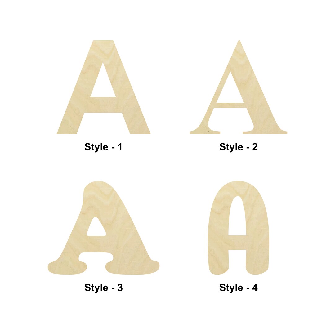 Block Letter A Wooden Shape - Multiple Sizes- Laser Cut Unfinished Wood ...