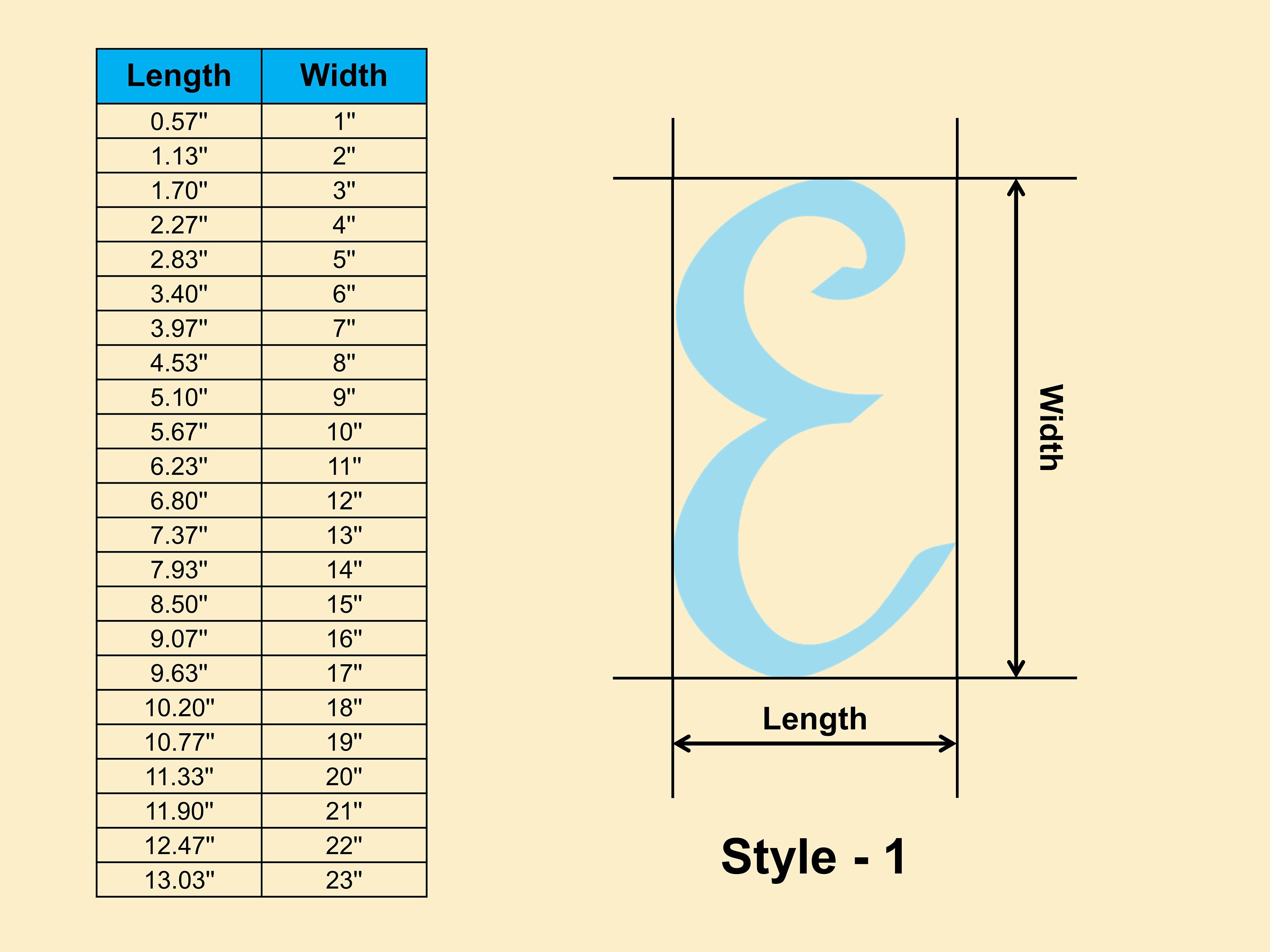 Script Block Letter E Wooden Shape - Multiple Sizes- Laser Cut ...