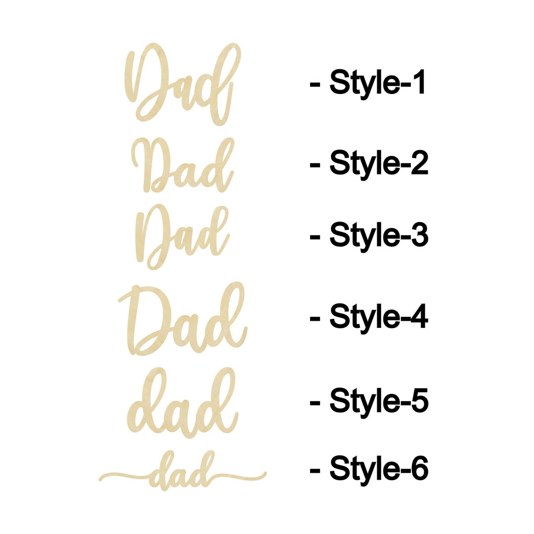 Dad-father's Day Word Wooden-multiple Sizes-laser Cut Unfinished Wood ...