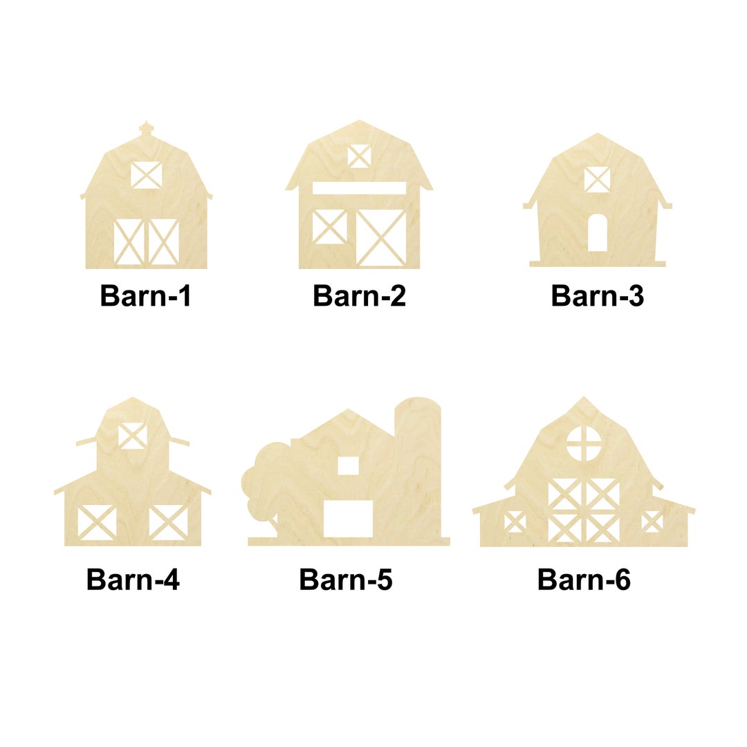 Barn - Farm-yard- Multiple Sizes - Laser Cut Unfinished Wood Cutout ...