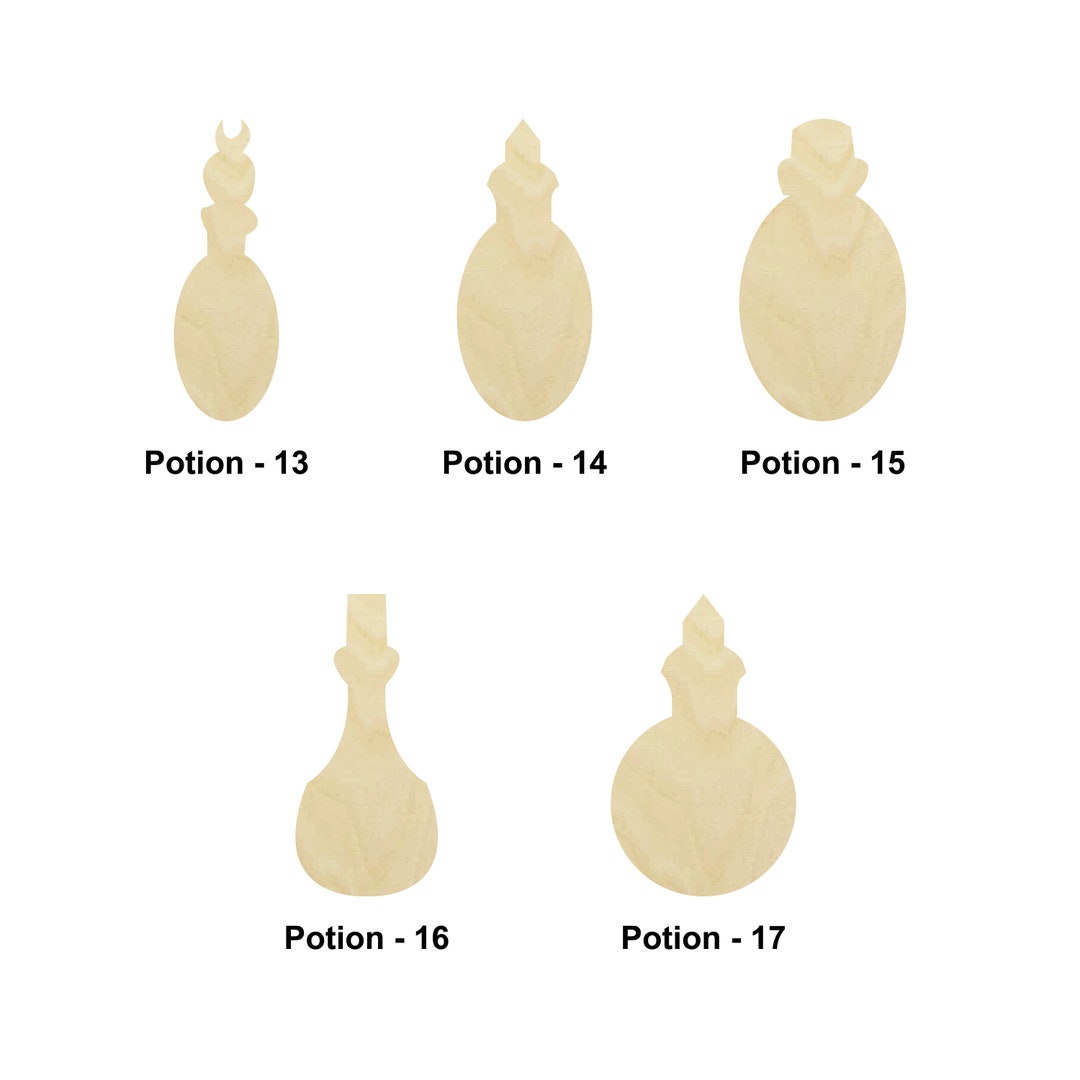 Potion Bottle Shape -3 - Multiple Sizes- Laser Cut Unfinished Wood ...