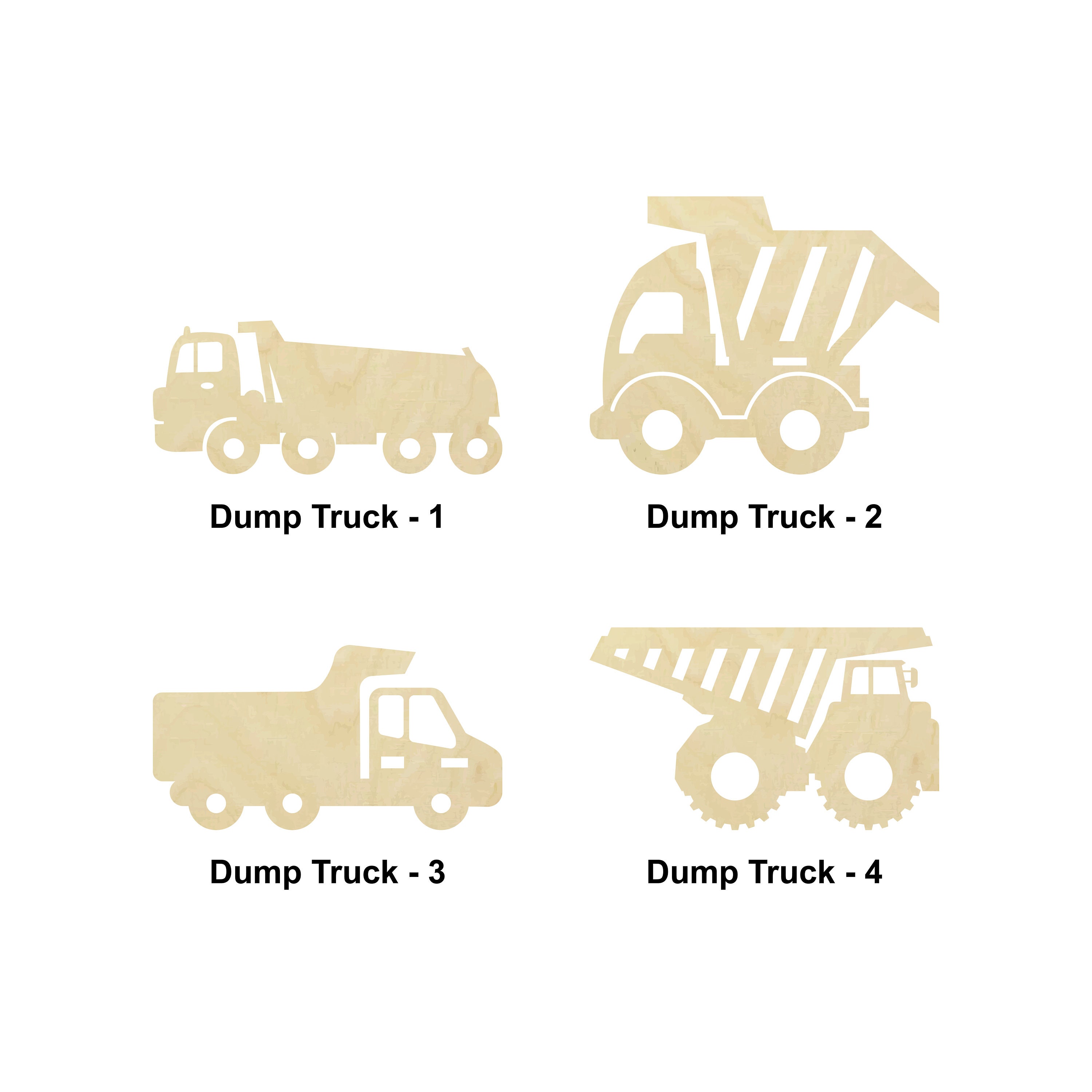 Dump Truck Vehicle Shape - Multiple Sizes - Laser Cut Unfinished Wood ...
