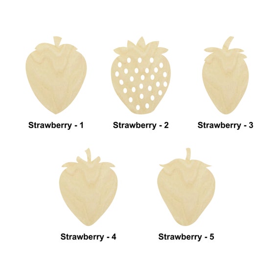 Strawberry-fruit-shape-multiple Sizes Laser Cut Unfinished - Etsy