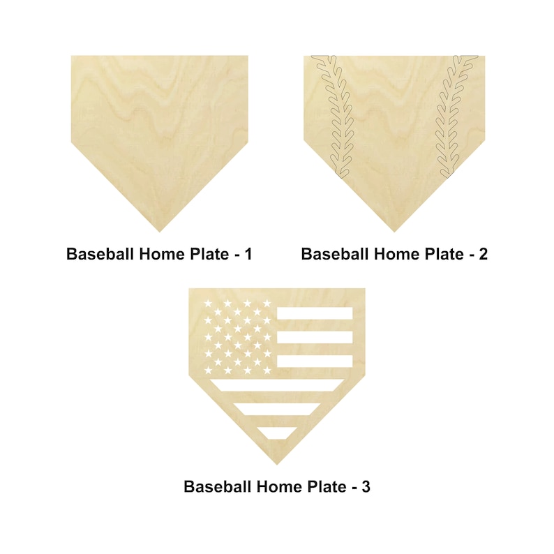 Baseball Home Plate Wooden Shape - Multiple Sizes- Laser Cut Unfinished ...