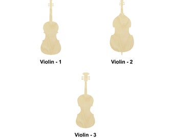 10x Wooden Violin Musical Instrument Craft Shapes 3mm Plywood Music ...