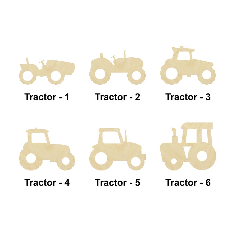 Tractor Vehicle Shape - Multiple Sizes - Laser Cut Unfinished Wood ...