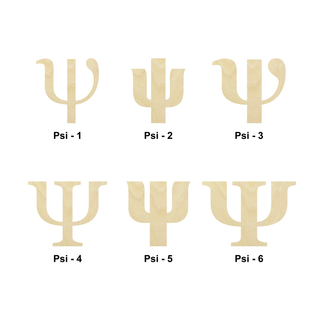 Greek Letter Psi Wooden Shape - Multiple Sizes- Laser Cut Unfinished ...