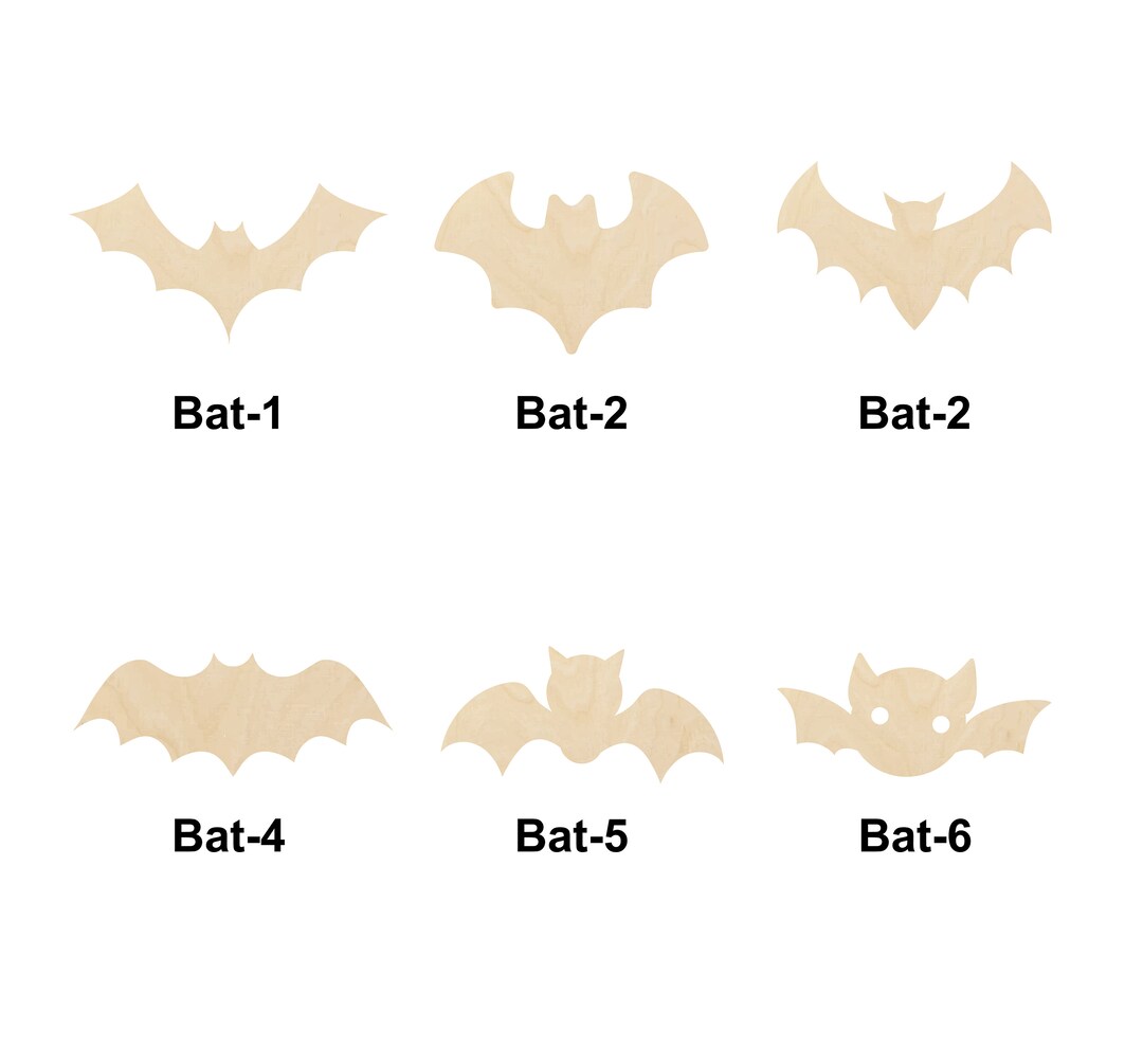 Bat Halloween - Multiple Sizes - Laser Cut Unfinished Wood Cutout ...