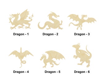 Dragon 6 Laser Cut Out Unfinished Wood Shape Craft Supply - Etsy