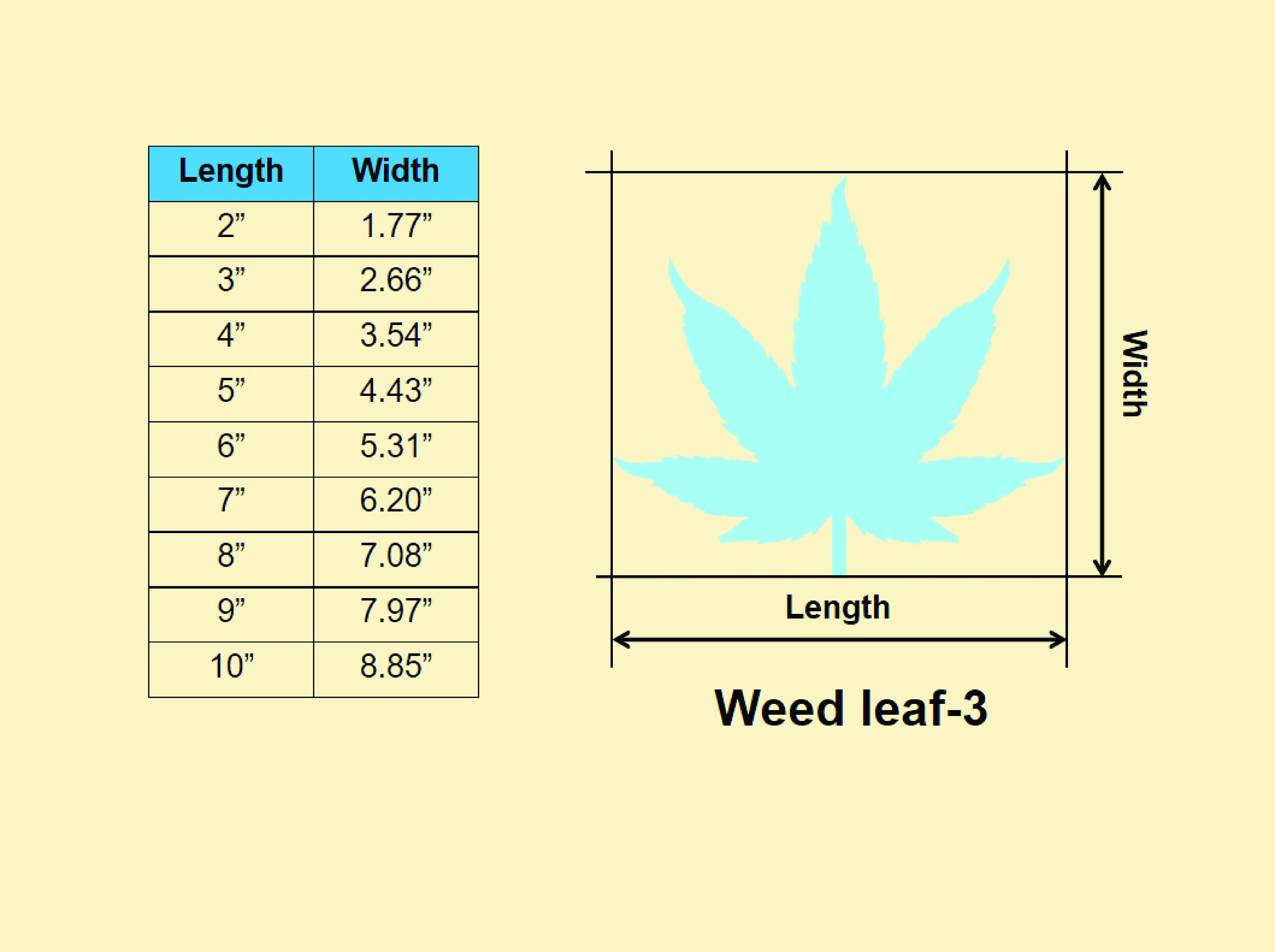 Weed Leaf Cannabis Marijuana Leaf Shape Multiple Sizes | Etsy