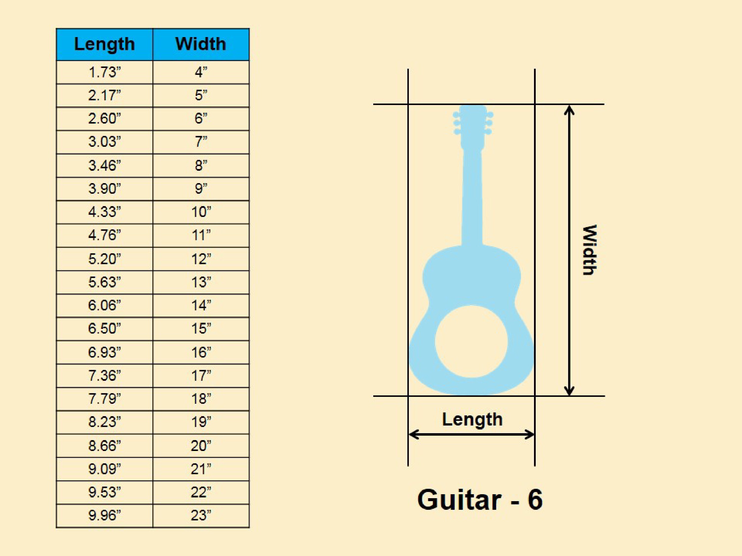 Guitar Music Instruments Shapes - Multiple Sizes - Laser Cut Unfinished ...