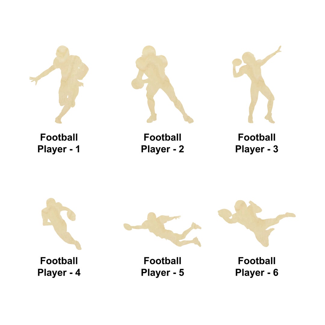American Football Player or Rugby Player Shape Wooden - Multiple Sizes ...