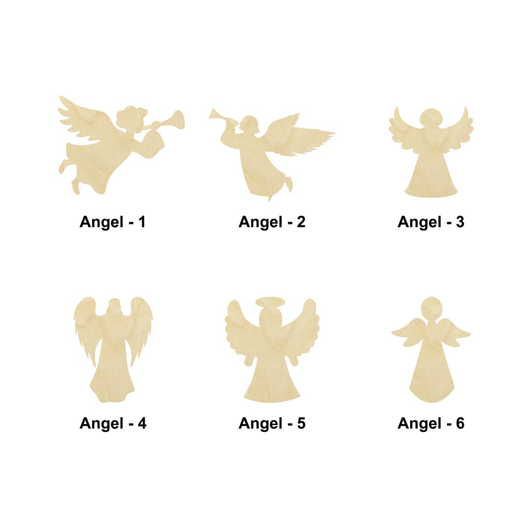 Christmas Angel Shape - Multiple Sizes - Laser Cut Unfinished Wood ...