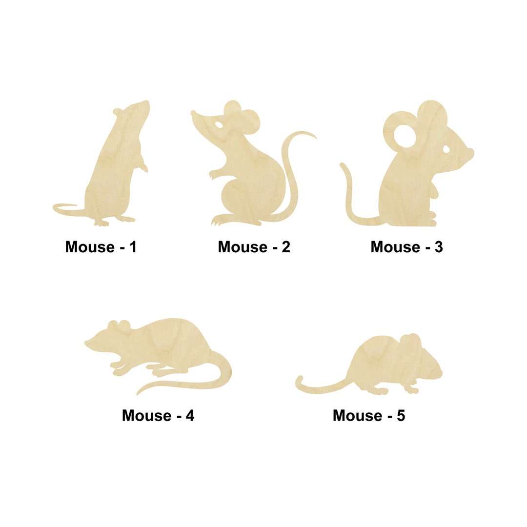Mouse Animal Wooden Shape- Multiple Sizes - Laser Cut Unfinished Wood ...
