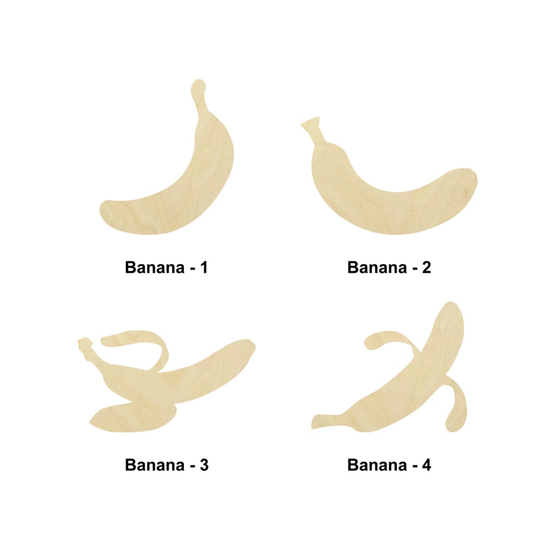 Banana-fruit Shape - Multiple Sizes - Laser Cut Unfinished Wood Cutout ...