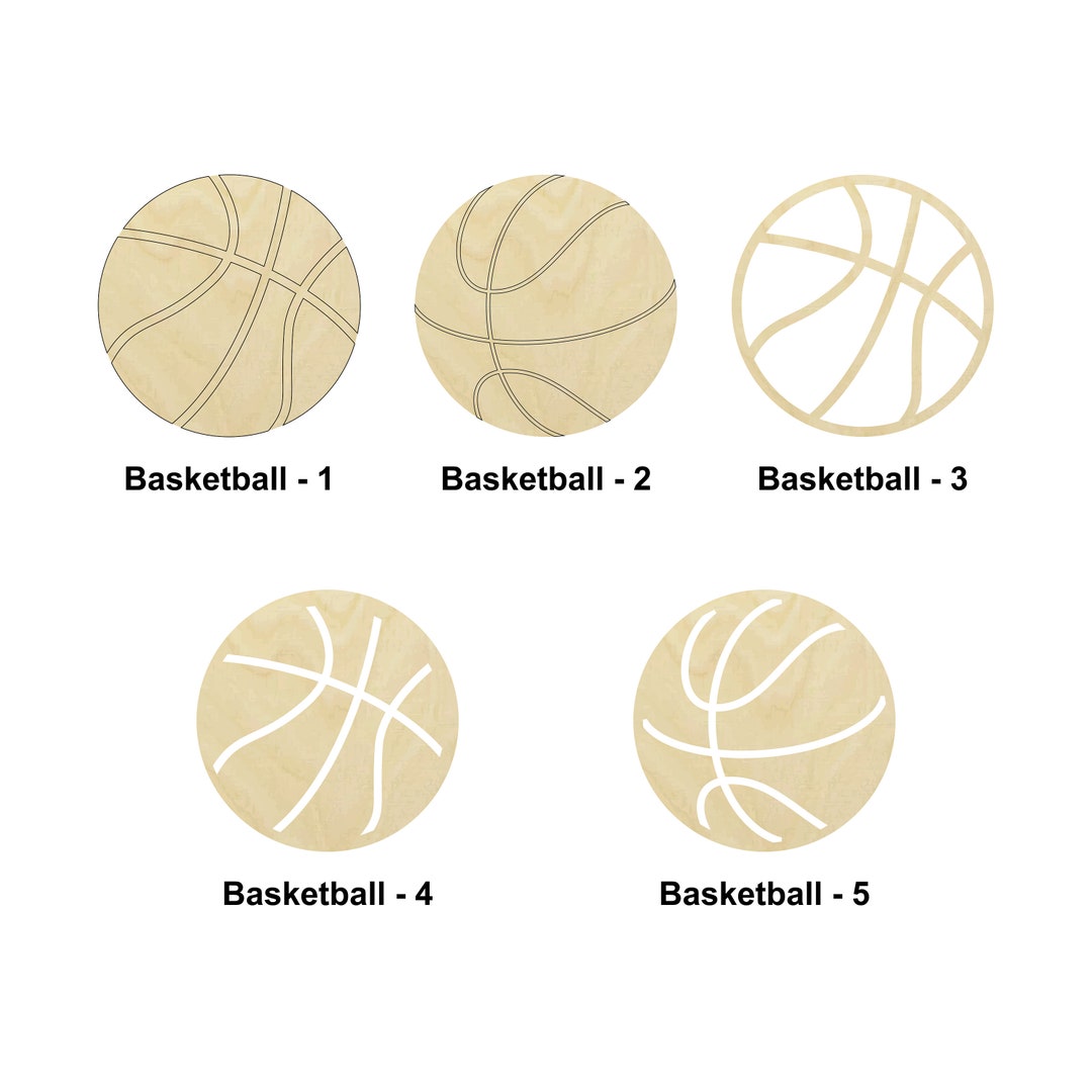 Basketball Shape Wooden - Multiple Sizes- Laser Cut Unfinished Wood ...