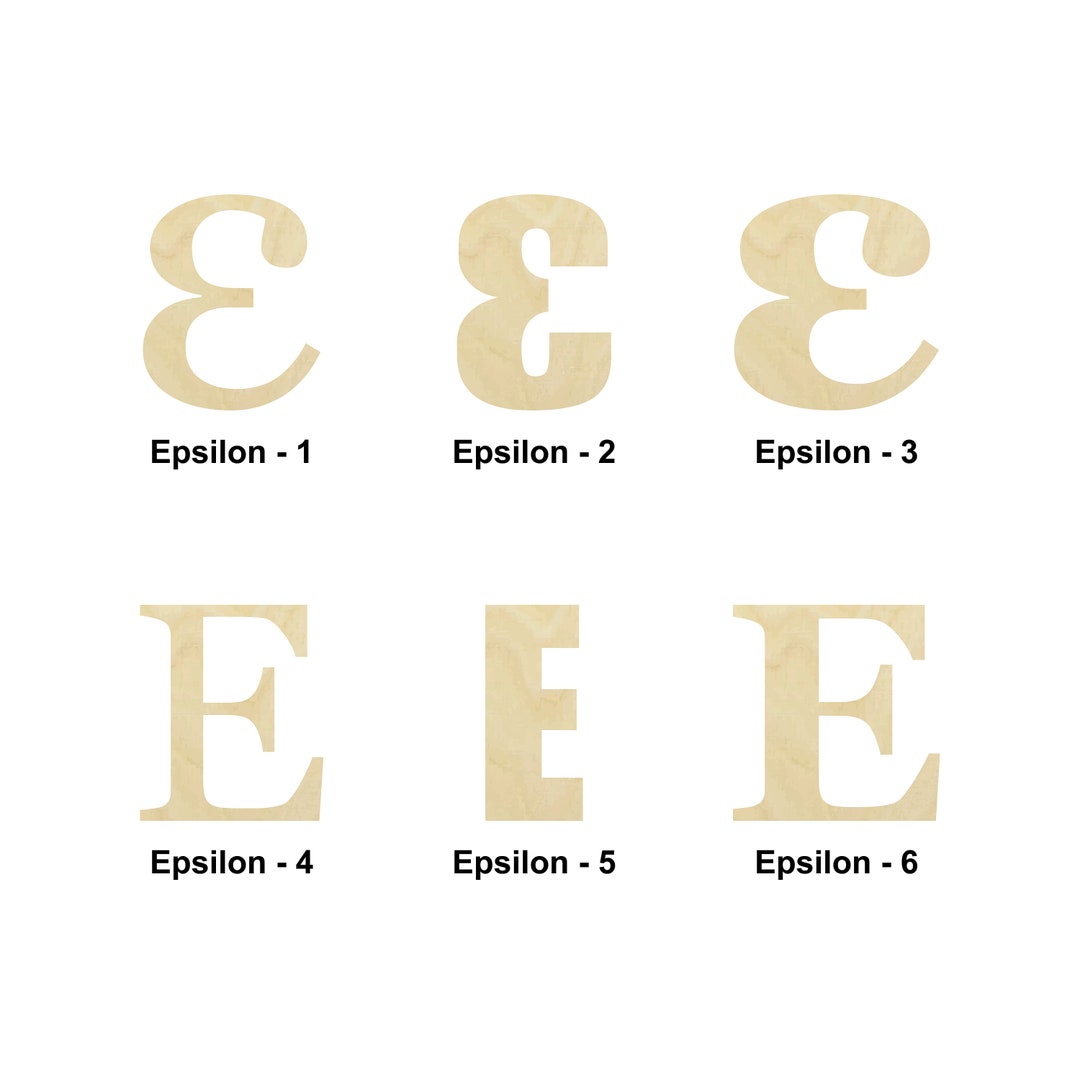 Greek Letter Epsilon Wooden Shape - Multiple Sizes- Laser Cut ...