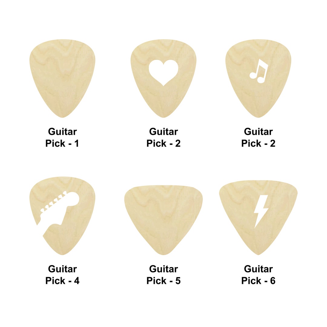 Guitar Pick Wooden Shape - Multiple Sizes- Laser Cut Unfinished Wood ...