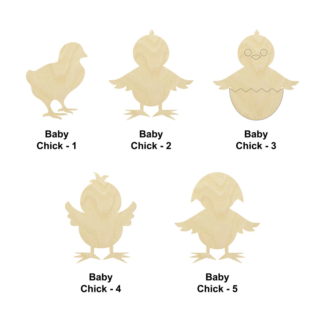 Baby Chick, Chicken Animal Shape - Multiple Sizes -laser Cut Unfinished ...