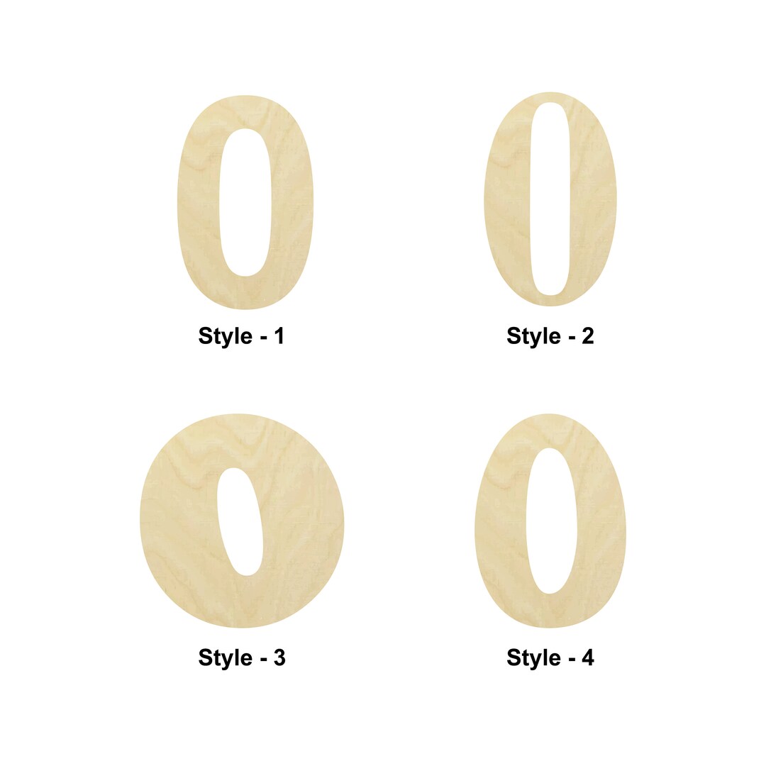 Number 0 Wooden Shape - Multiple Sizes- Laser Cut Unfinished Wood ...