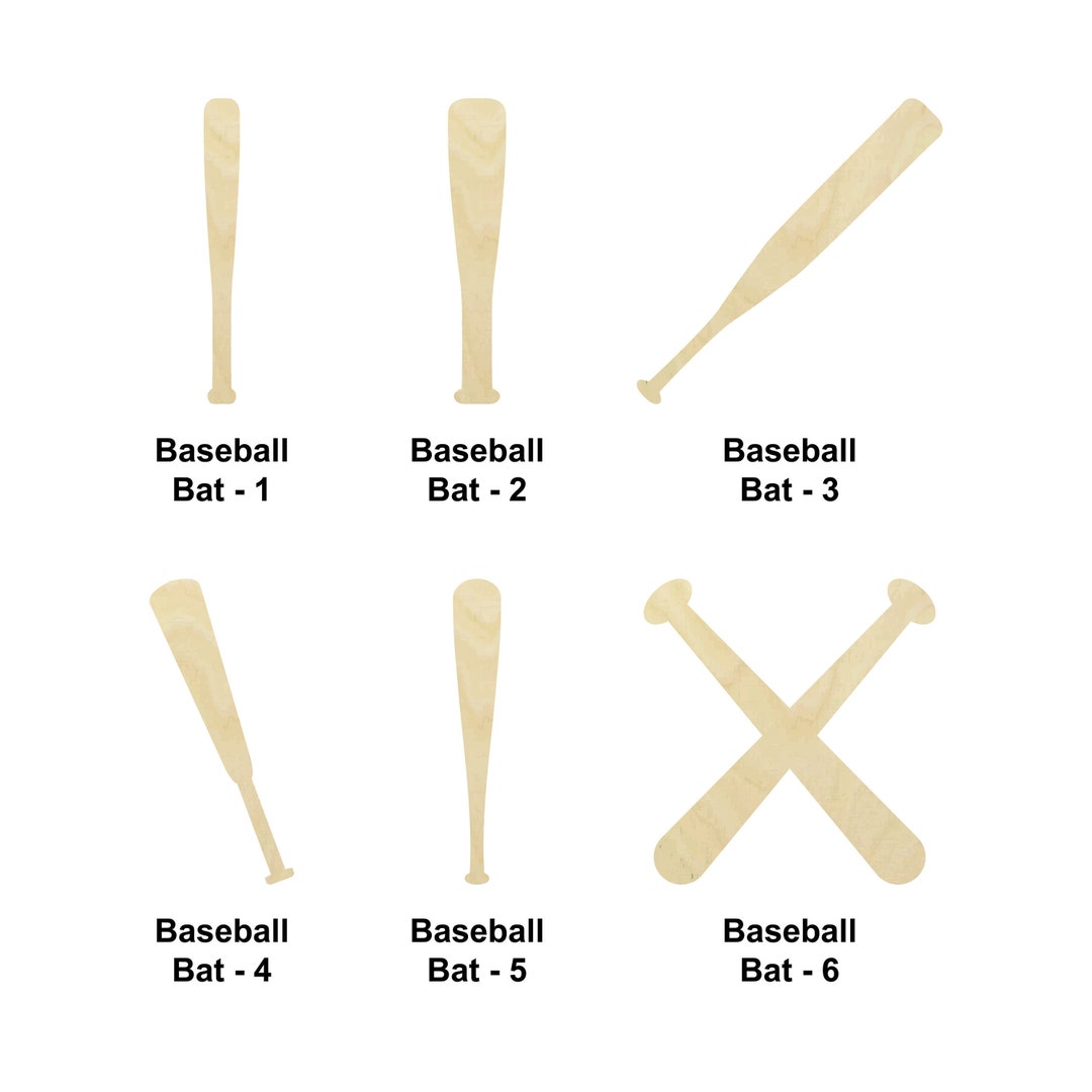 Baseball Bat Shape - Multiple Sizes - Laser Cut Unfinished Wood Cutout ...