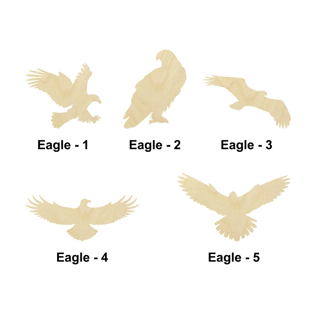 Eagle Bird - Multiple Sizes - Laser Cut Unfinished Wood Cutout Shapes ...