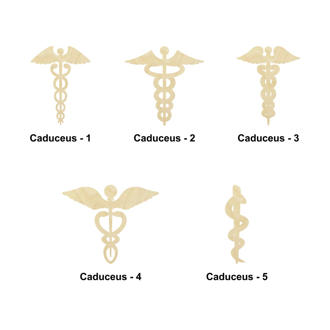 Caduceus Shape Wooden - Multiple Sizes - Laser Cut Unfinished Wood ...