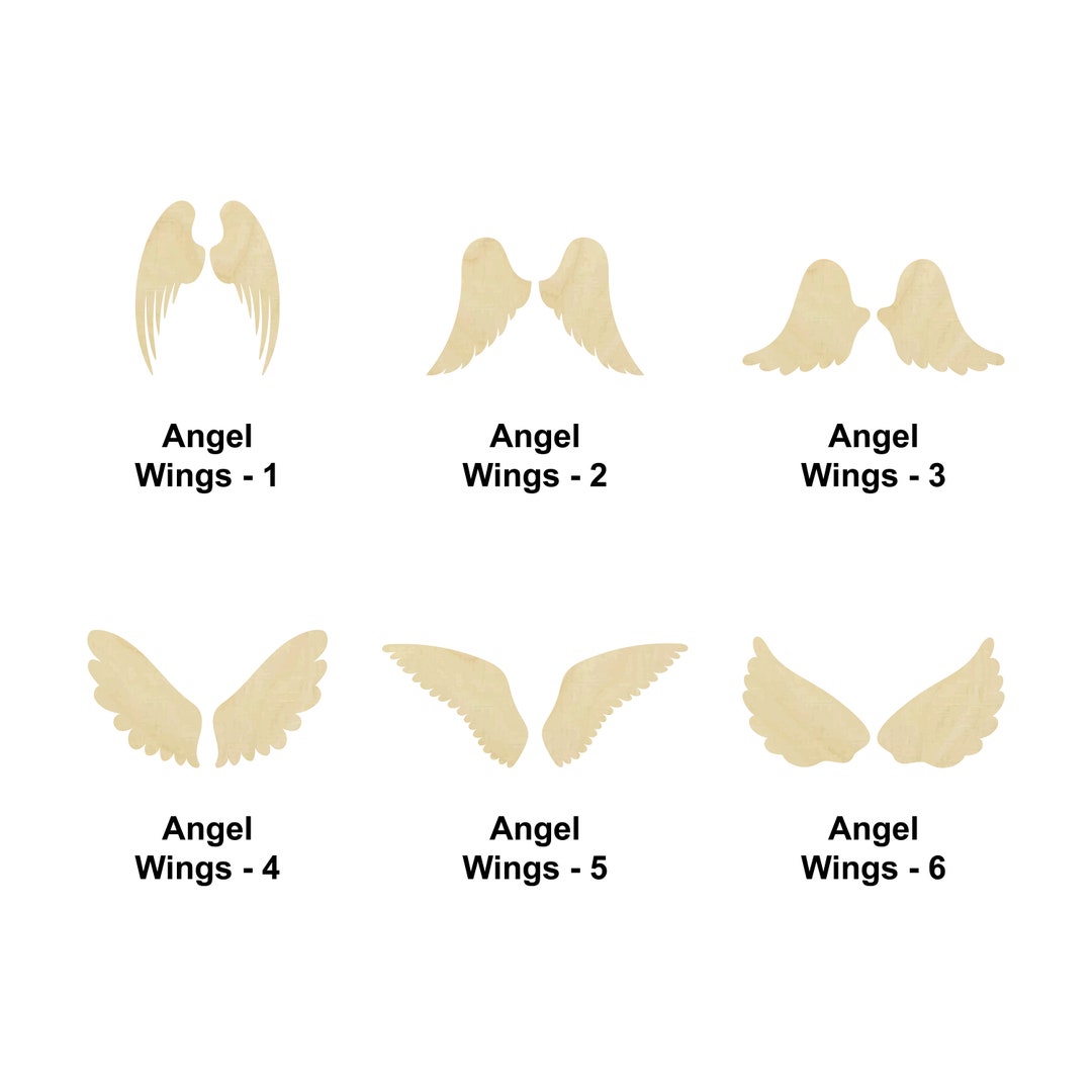 Christmas Angel Wings Shape - Multiple Sizes - Laser Cut Unfinished ...