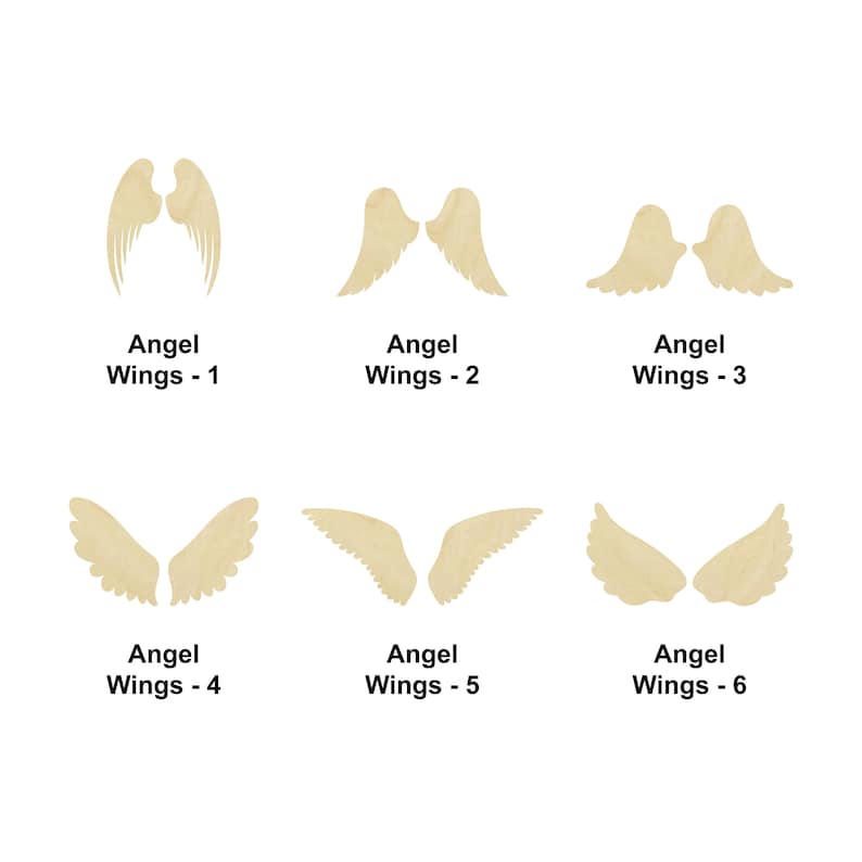Christmas Angel Wings Shape - Multiple Sizes - Laser Cut Unfinished ...