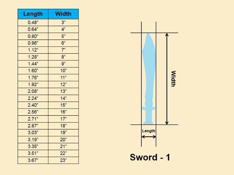 Sword Shape - Multiple Sizes - Laser Cut Unfinished Wood Cutout Shape ...