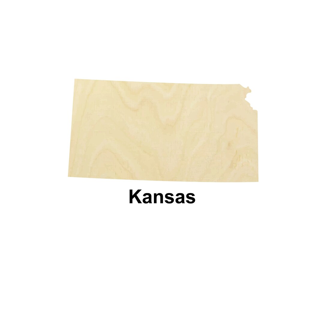 Kansas State Map Wooden Shape - Multiple Sizes- Laser Cut Unfinished ...