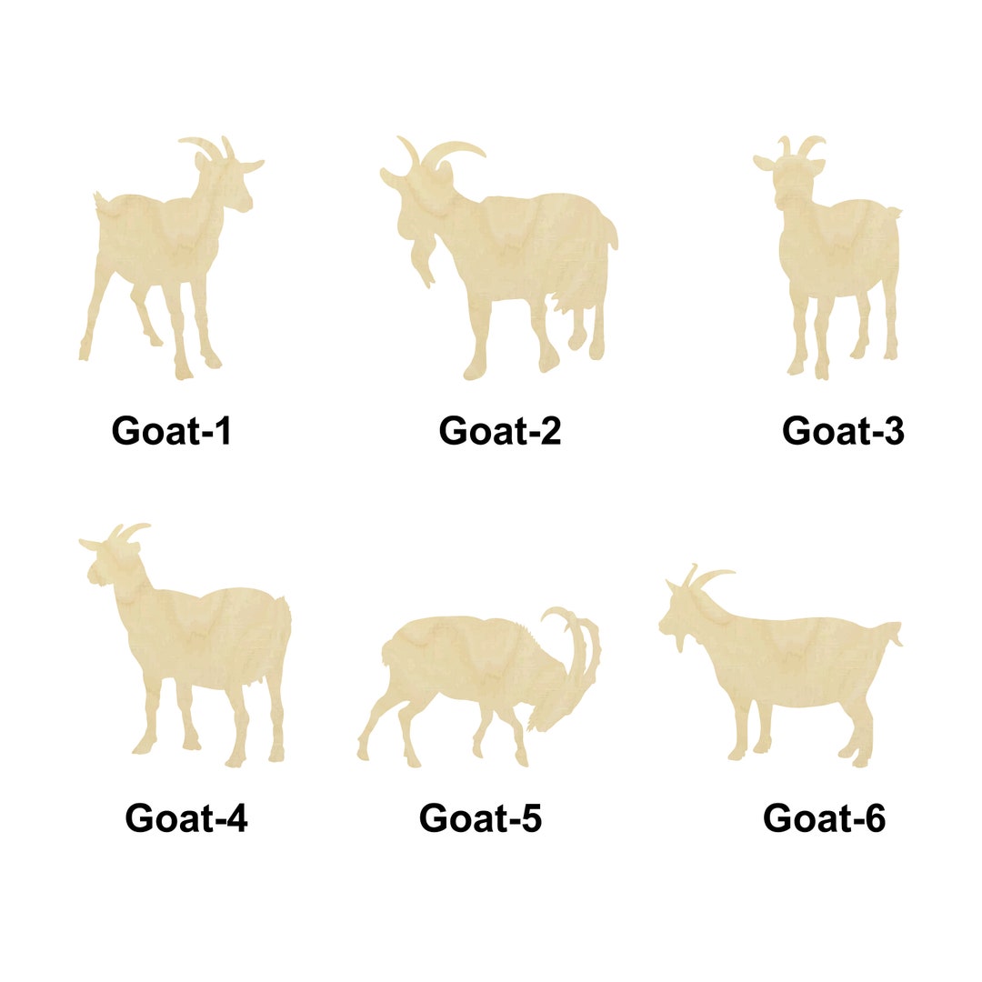 Goat - Farm Animal- Multiple Sizes - Laser Cut Unfinished Wood Cutout ...