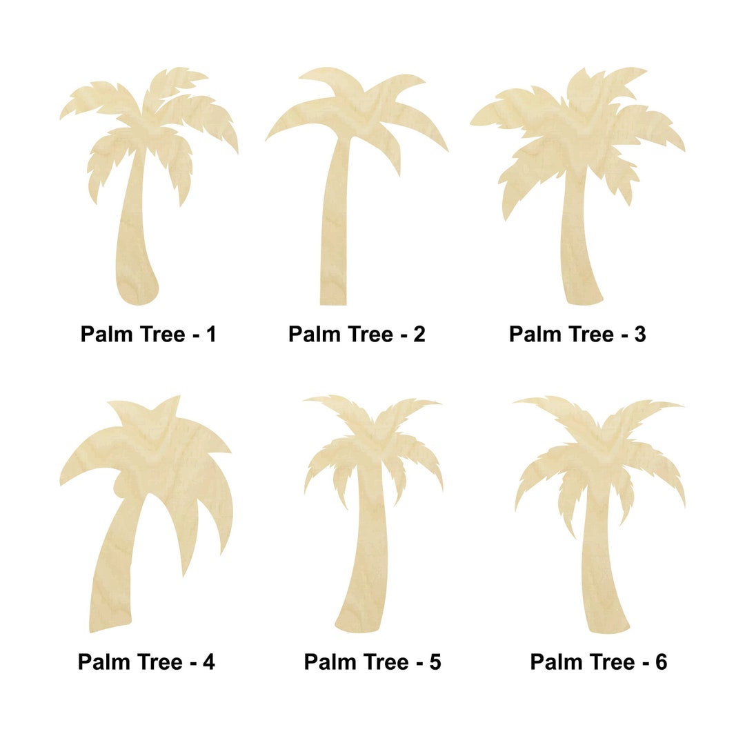 Palm Tree Shape - Multiple Sizes - Laser Cut Unfinished Wood Cutout ...