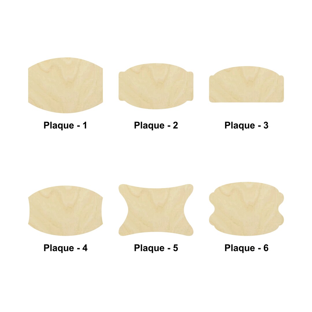 Plaque Shape Wooden - Multiple Sizes- Laser Cut Unfinished Wood Cutout ...