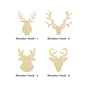 Reindeer Head Animal Shape - Multiple Sizes - Laser Cut Unfinished Wood ...