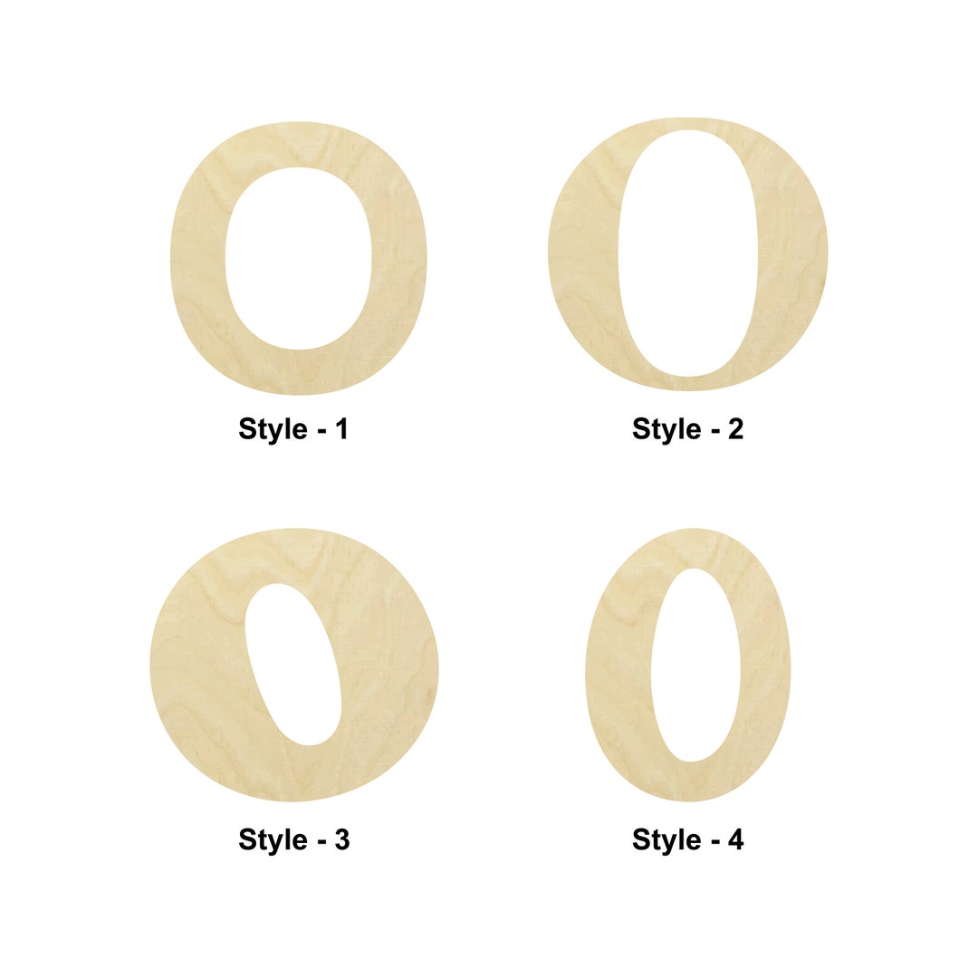 Block Letter O Wooden Shape - Multiple Sizes- Laser Cut Unfinished Wood ...