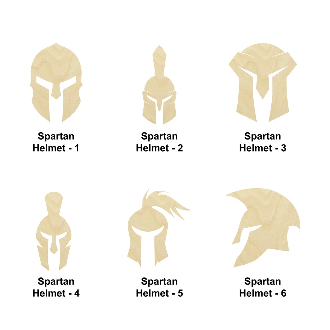 Spartan Helmet Shape Wooden - Multiple Sizes - Laser Cut Unfinished ...